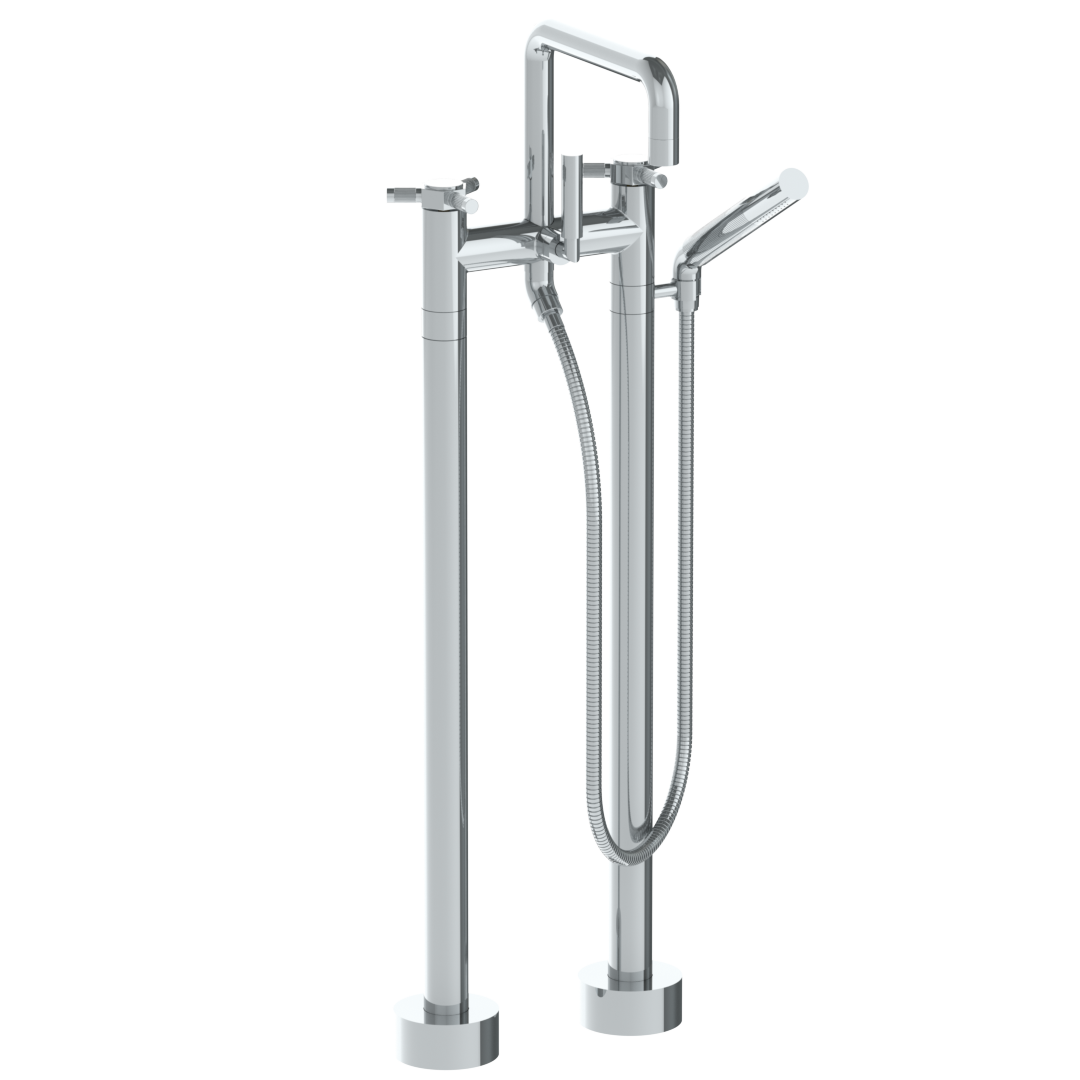 Floor Standing Square Bath set with Slim Hand Shower | Watermark Designs