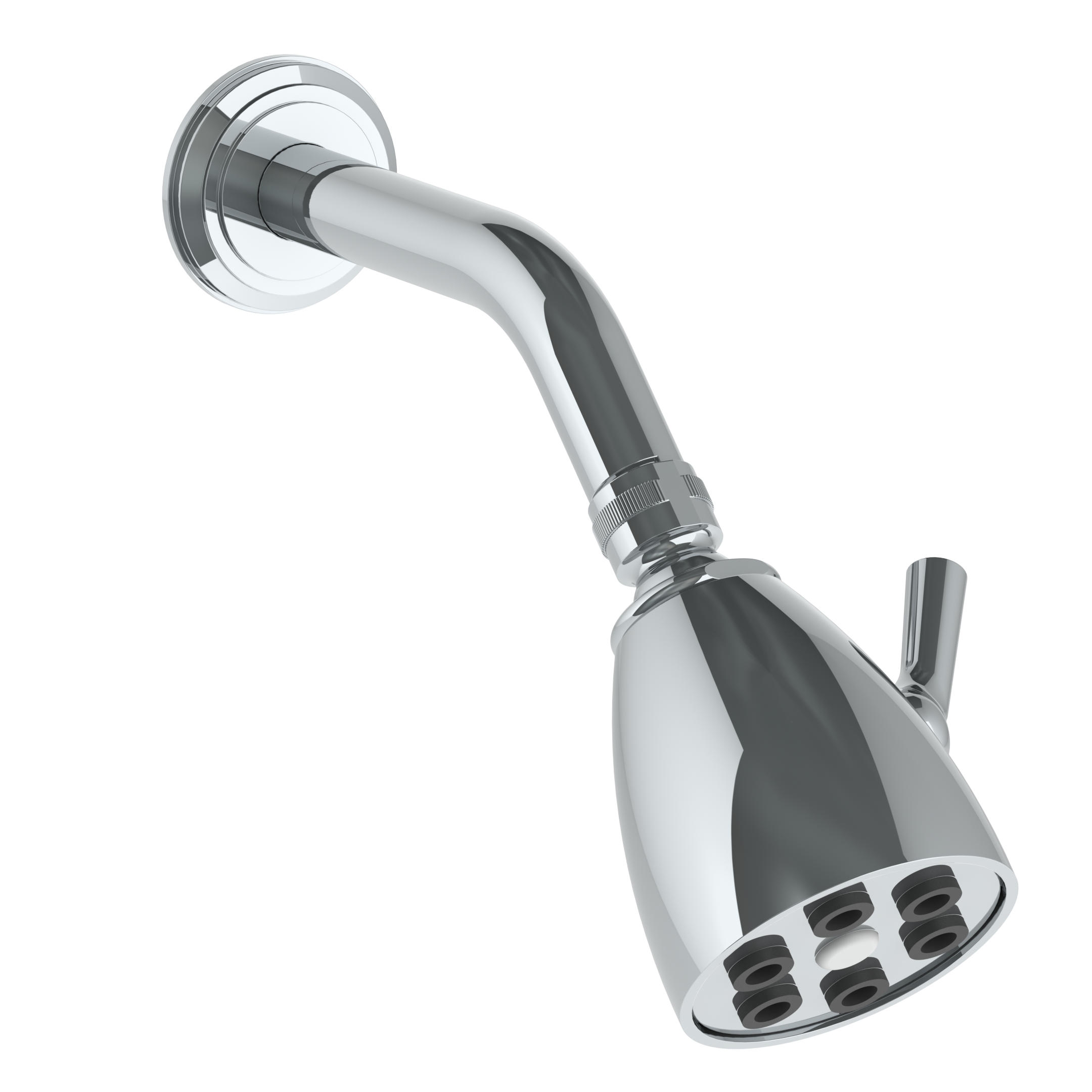 Wall Mounted Showerhead, 2-3/4" dia with 6-1/4" Arm and Flange ...