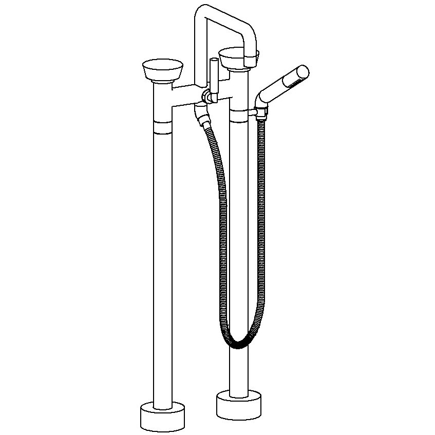 Floor Standing Square Bath set with Slim Hand Shower | Watermark Designs