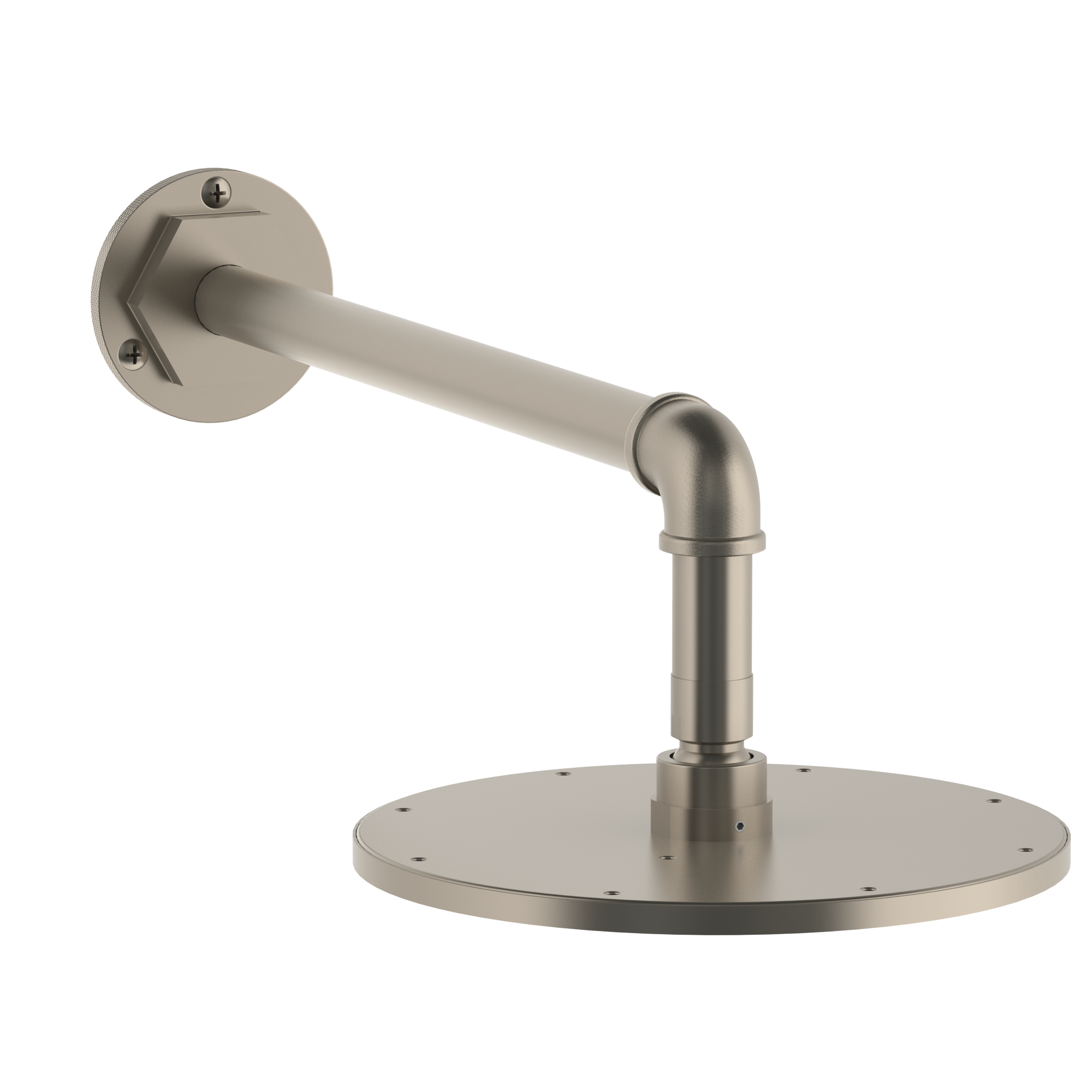 Wall Mounted Showerhead, 8" dia with 16" Arm and Flange | Watermark Designs